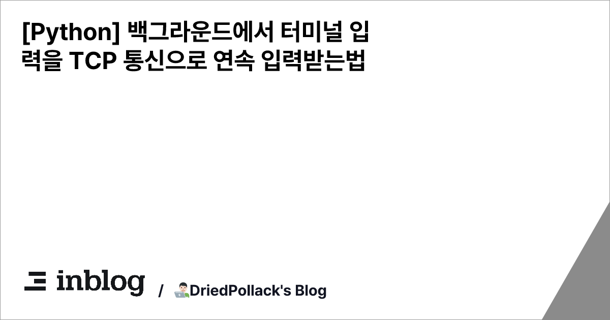 [Python] 백그라운드에서 터미널 입력을 TCP 통신으로 연속 입력받는법 - 👨🏻‍💻DriedPollack's Blog