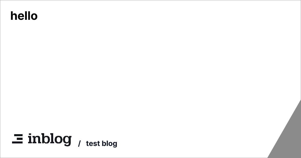 hello - test blog